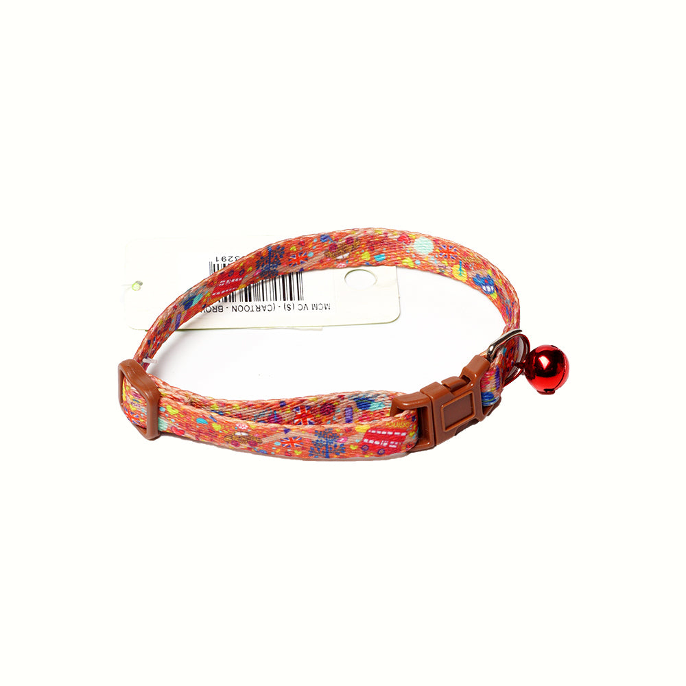 Collar With Bell (Small) Cartoon Brown – Petswonderland