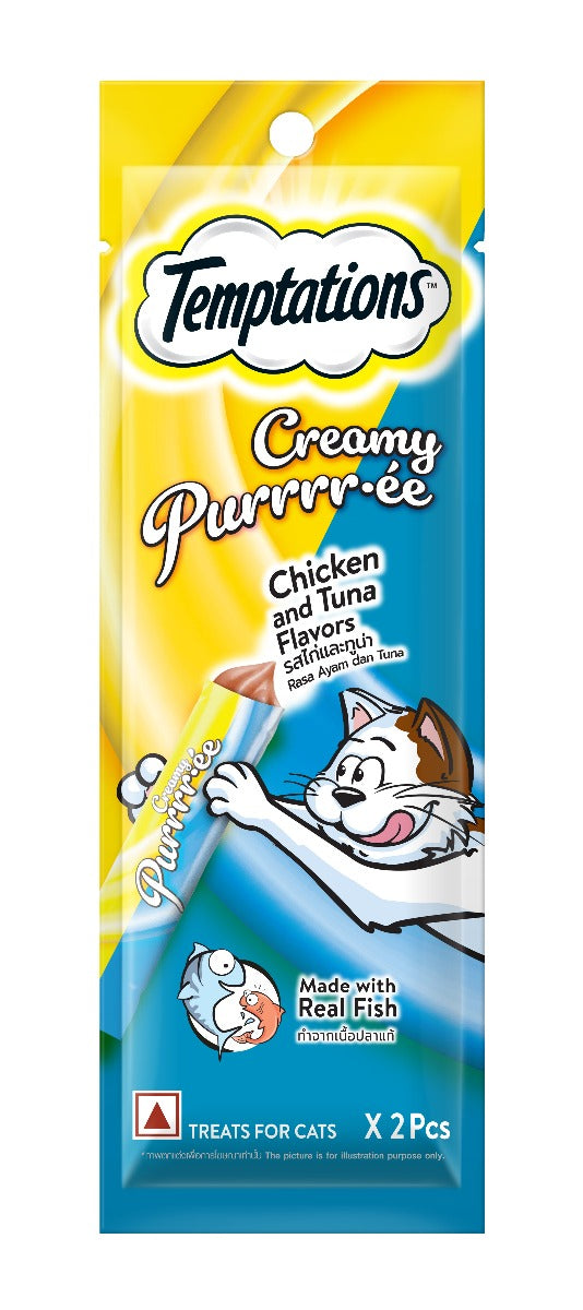 Temptations Purrrree Chicken & Tuna 48g – Petswonderland